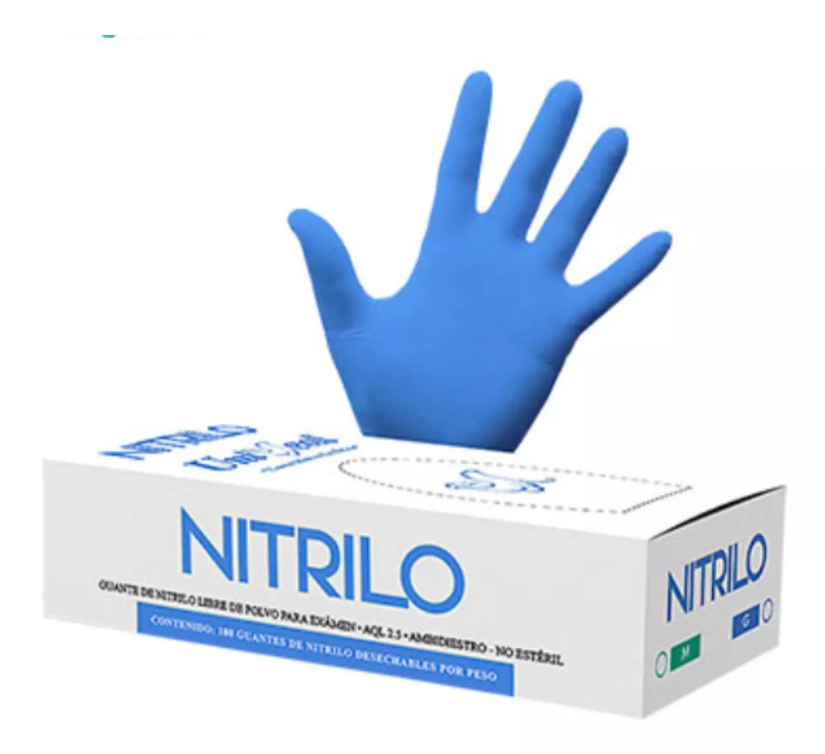 Guantes de nitrilo 100 pares queen azul XL - Agencia de Cuidados ...